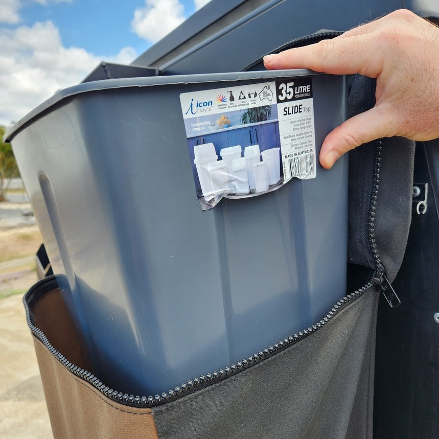 Canvas Canopy Rubbish Bin Bag - Sail Track Mounted – Underkover Australia